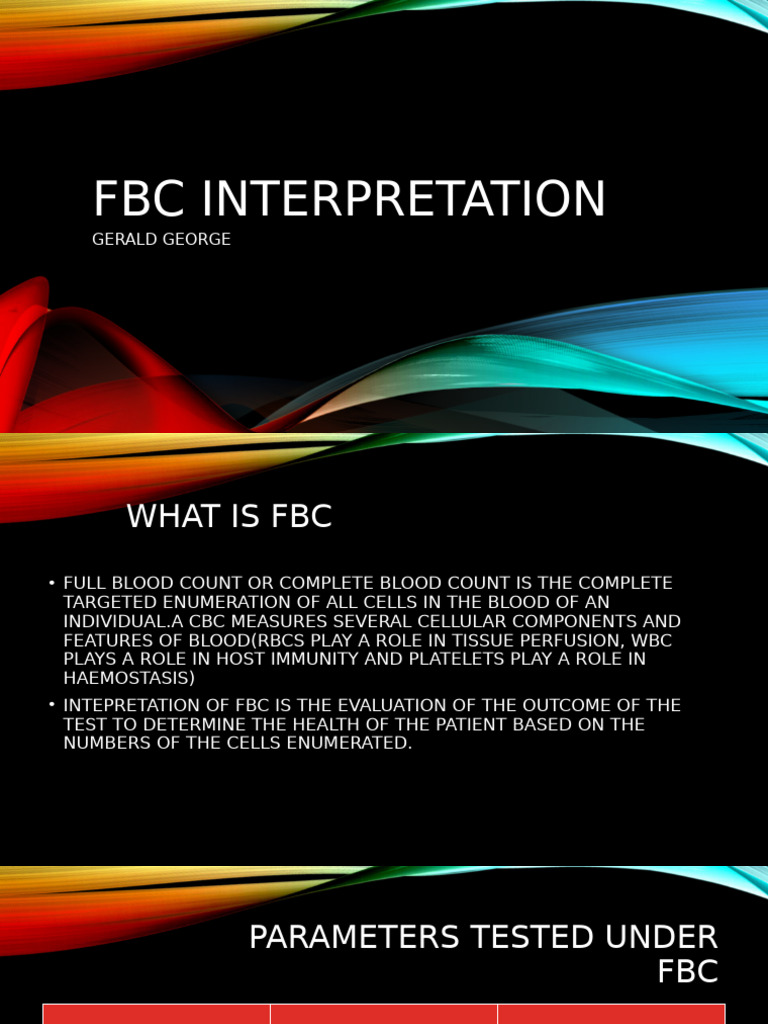 FBC Interpretation and Analysis Guide | PDF | Anemia | Platelet