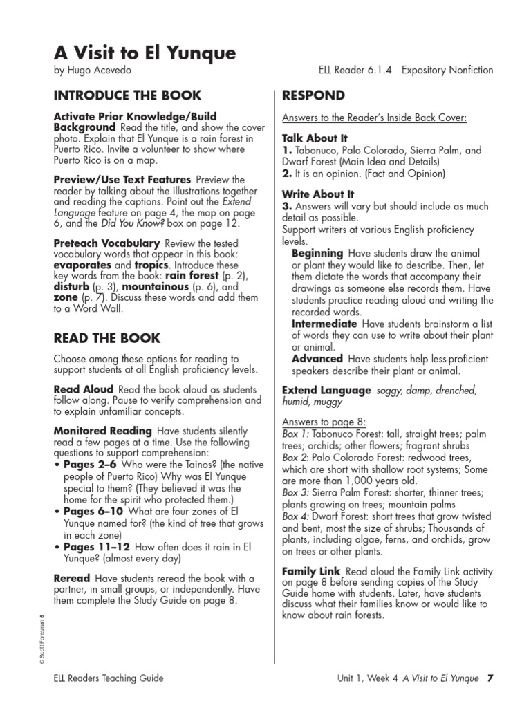El Yunque Rainforest Teaching Guide | PDF | Trees