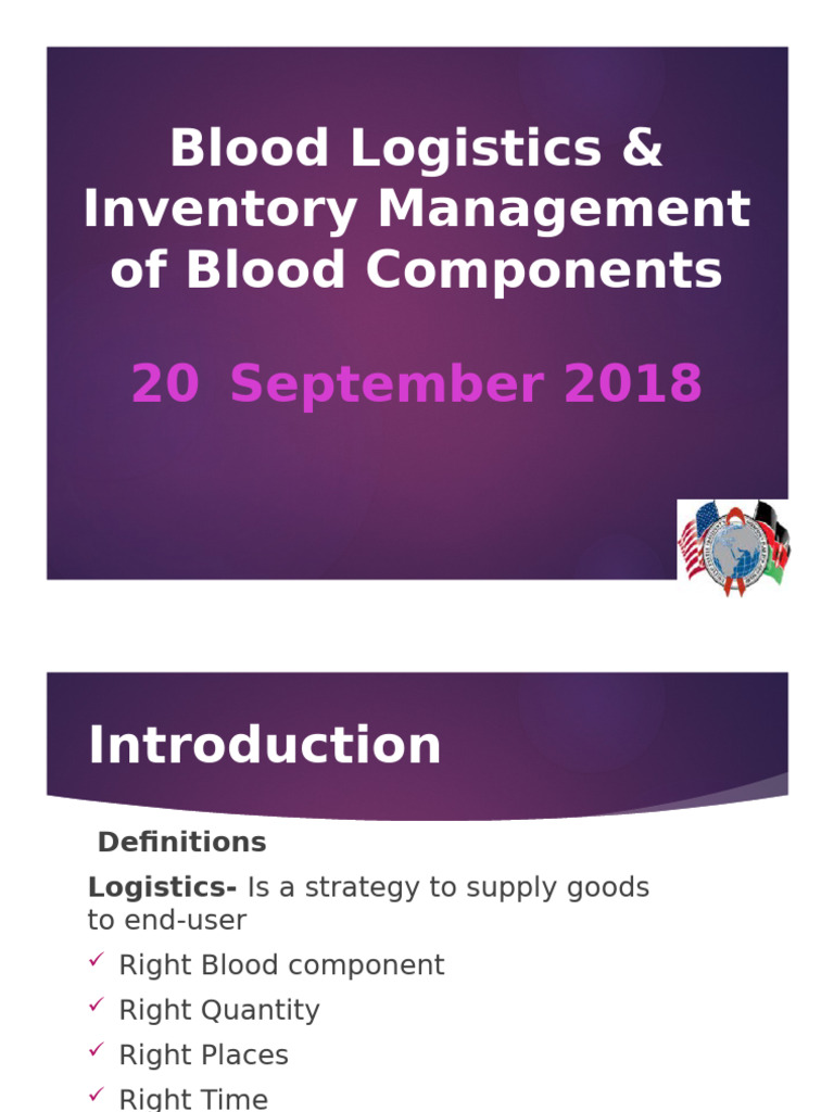 Blood Inventory Management Presentation | PDF | Logistics | Inventory