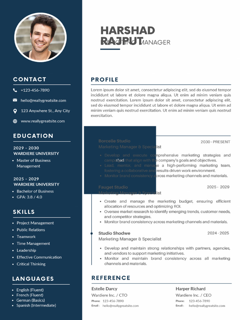 Blue Simple Professional CV Resume | PDF