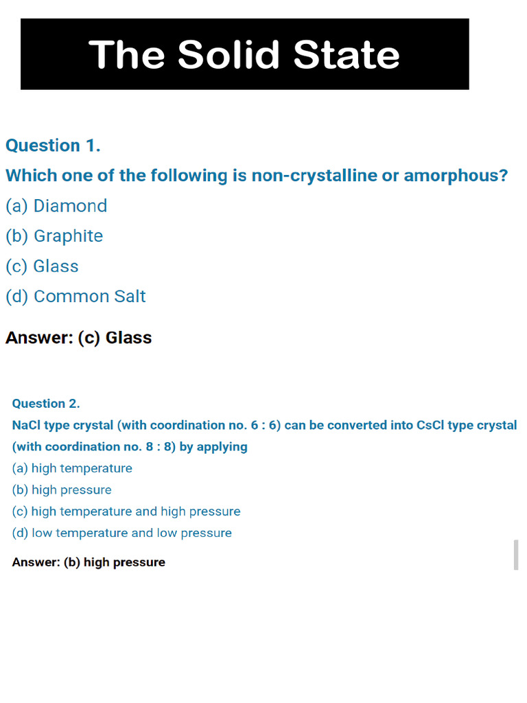Unit I Solid State_Chemistry | PDF