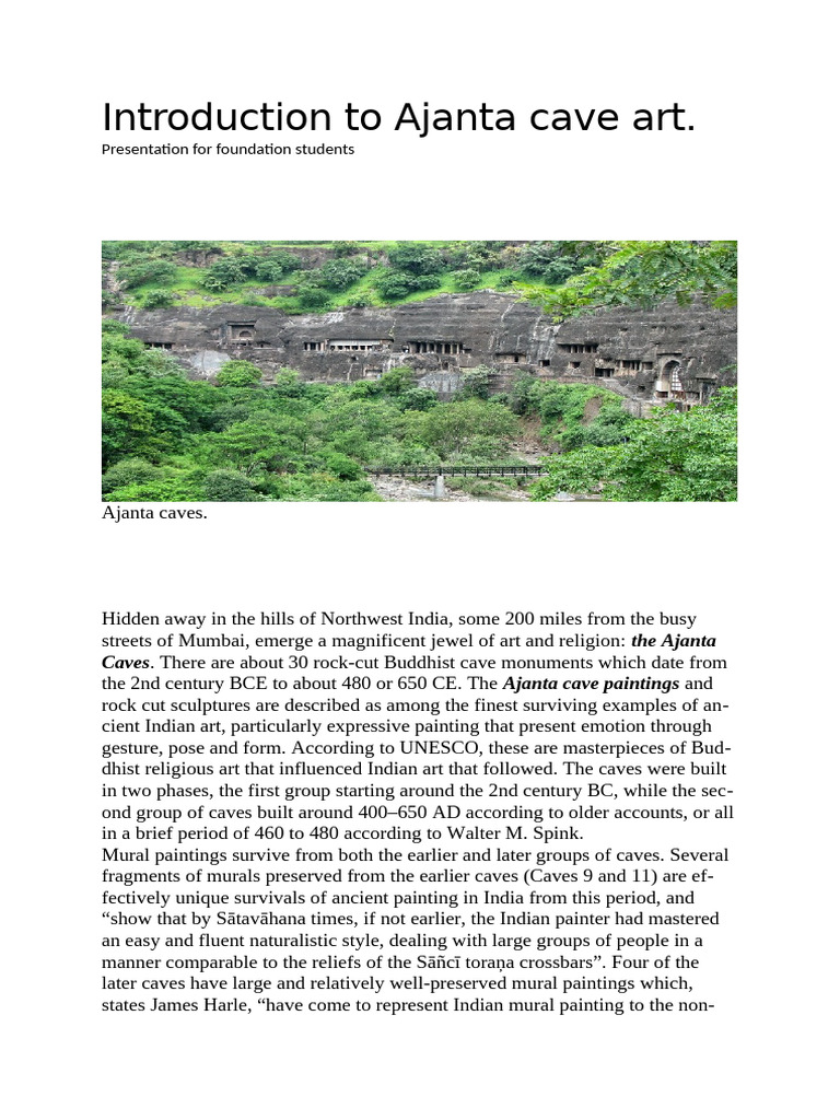 Introduction To Ajanta Cave Art | PDF