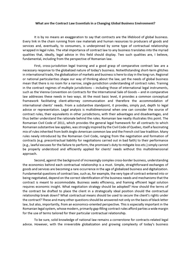What Are The Contract Law Essentials in A Changing Global Business ...