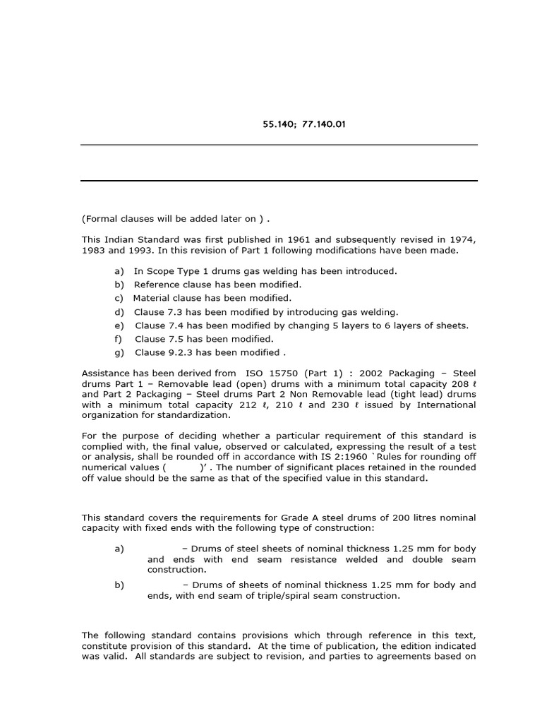 Drum Specification | PDF | Welding | Construction