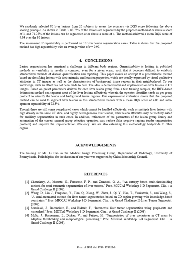 Conclusion | PDF | Image Segmentation | Sampling (Statistics)