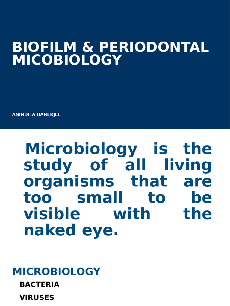Microbiology of Biofilm & Periodontal Health | PDF | Bacteria ...