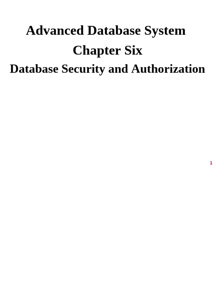 ADS Chapter 6 Database Security & Authorization | PDF | Computer Access Control | Encryption