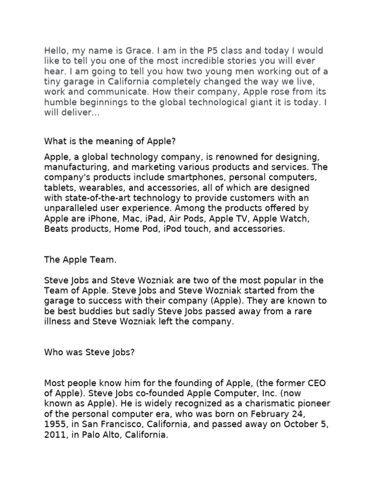 (Term 2 English Fair) Apple, Inc. Script. | PDF | I Phone | Apple Inc.