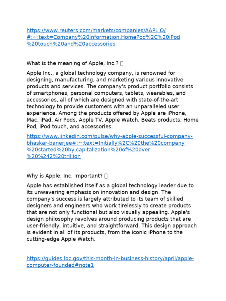 Overview of Apple Inc. History and Impact | PDF | Apple Inc. | Steve Jobs