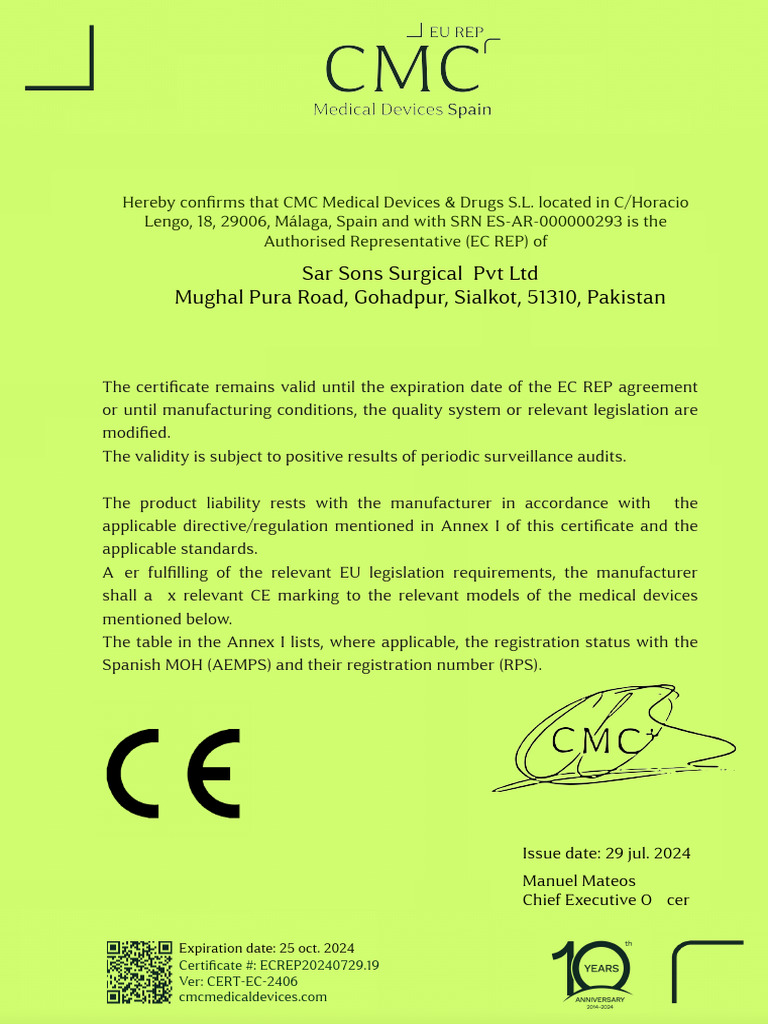 Certificat CE SAR SONS | PDF