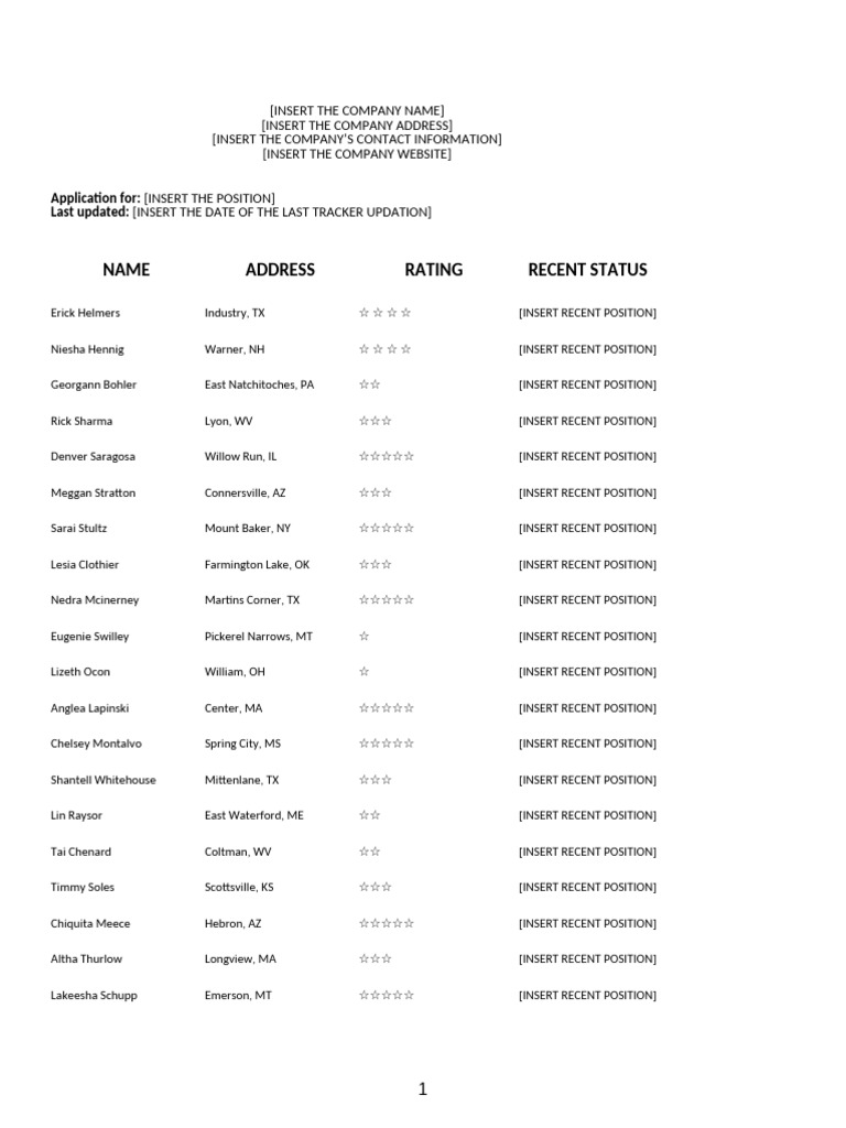 Candidate Screening Tracker Template | PDF