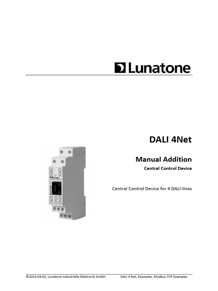 DALI 4Net Zugriff Ueber Modbus Beispielsammlung | PDF | Telecommunications | Computer Engineering