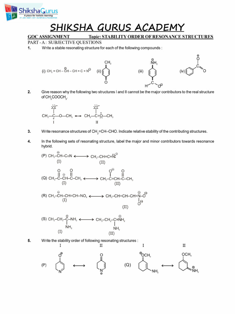 Stability of Resonance Structures | PDF