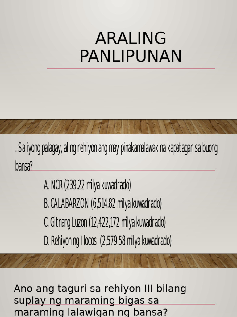 Araling Panlipunan 3 Quarter 2: Reviewer | PDF