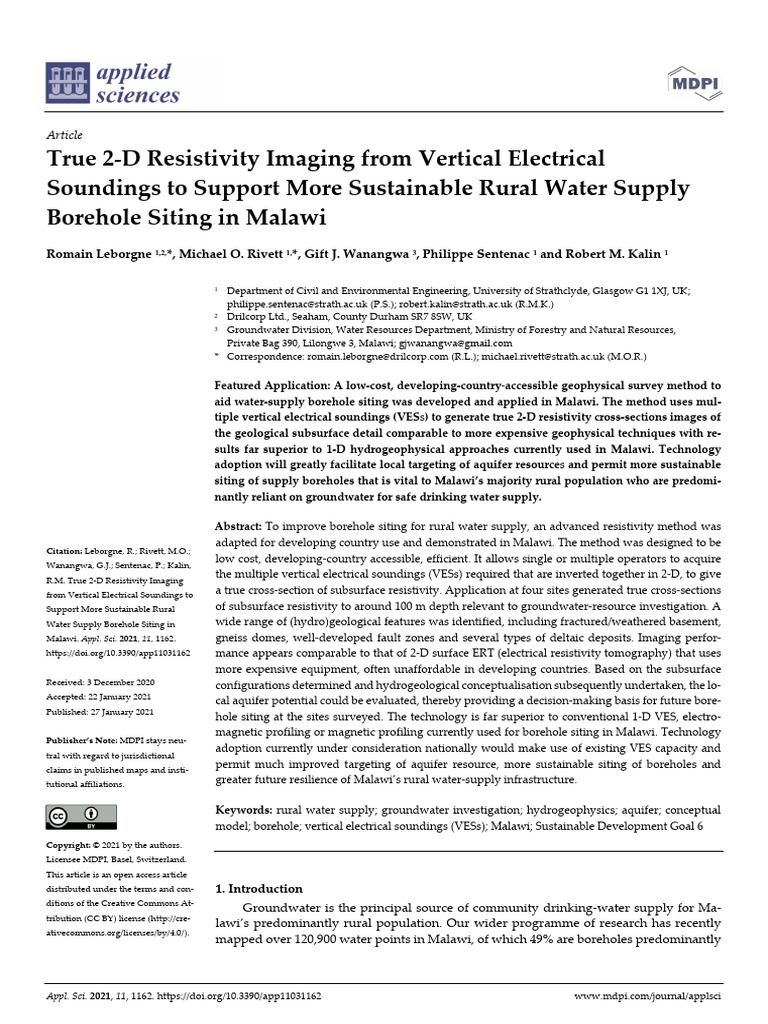 True 2-D Resistivity Imaging From Vertical Electri | PDF | Aquifer ...