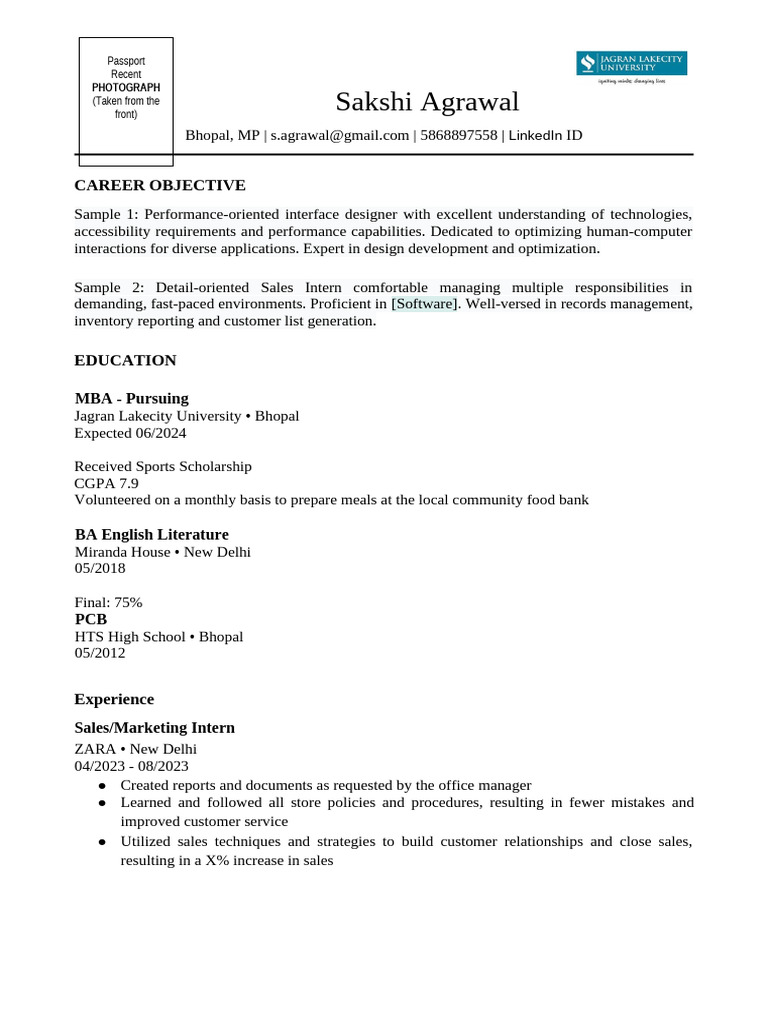 Genral Resume Template - Type 1 (1) | PDF | User Interface | Usability