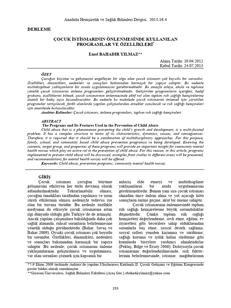 Ocuk ST Smarinin Nlenmes Nde Kullanilan Programlar Ve Zell Kler (#34374) - 29620 | PDF