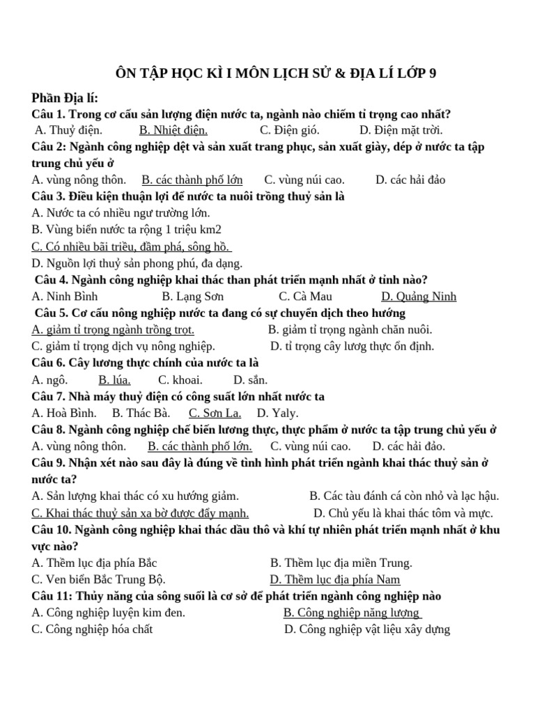 Đề cương lsdl cuối kì 1 | PDF