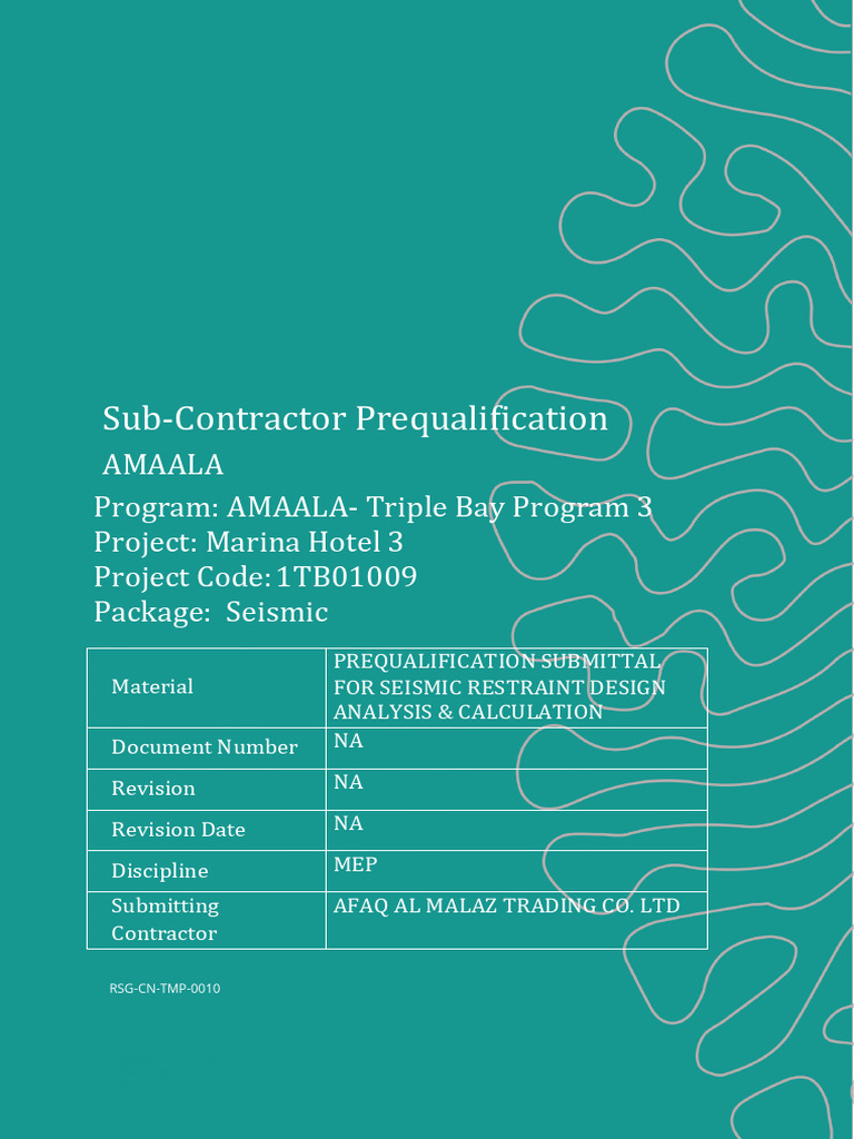 Amaala Marina Hotel 3 Kortech Seismic Restraint Design Prequalification ...