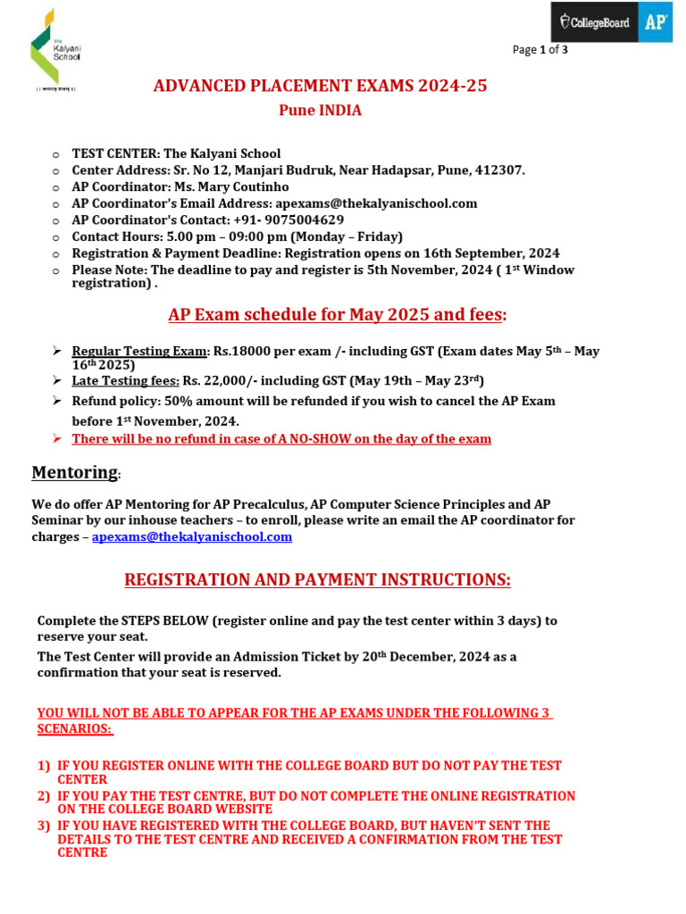 PUNE AP - Student Registration | PDF | Advanced Placement | Educational Stages