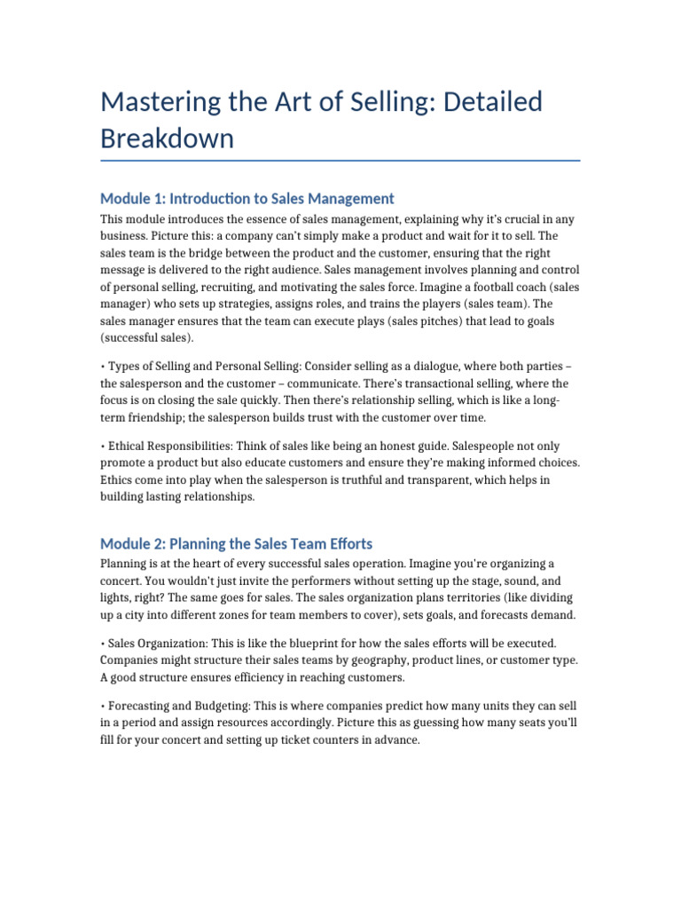 Mastering The Art of Selling | PDF | Sales | Business