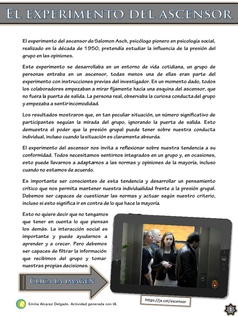 El experimento del ascensor | PDF