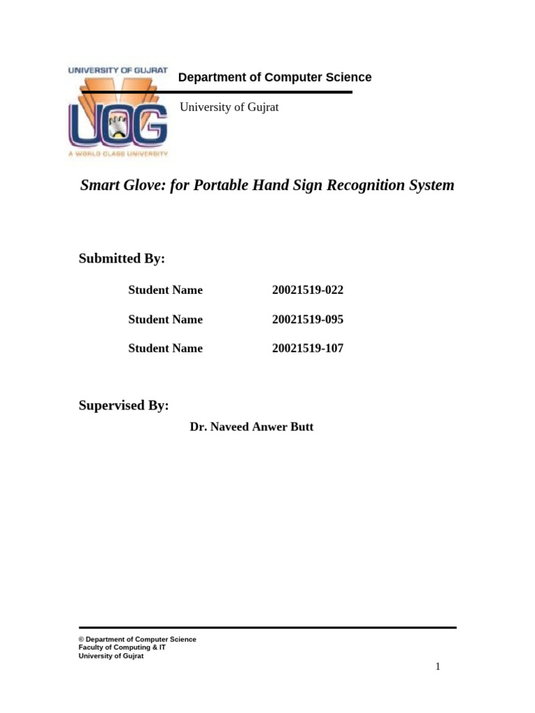 FYP Proposal Template Sp-23 CS | PDF | Arduino | Speech Synthesis