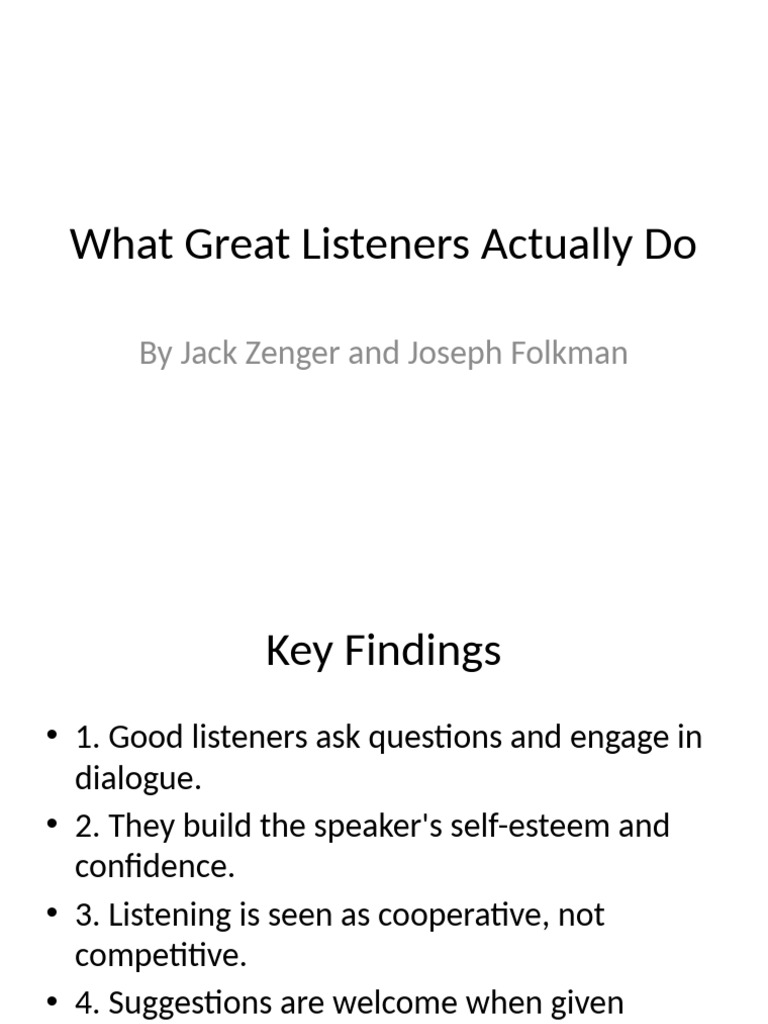 What Great Listeners Actually.. Do | PDF