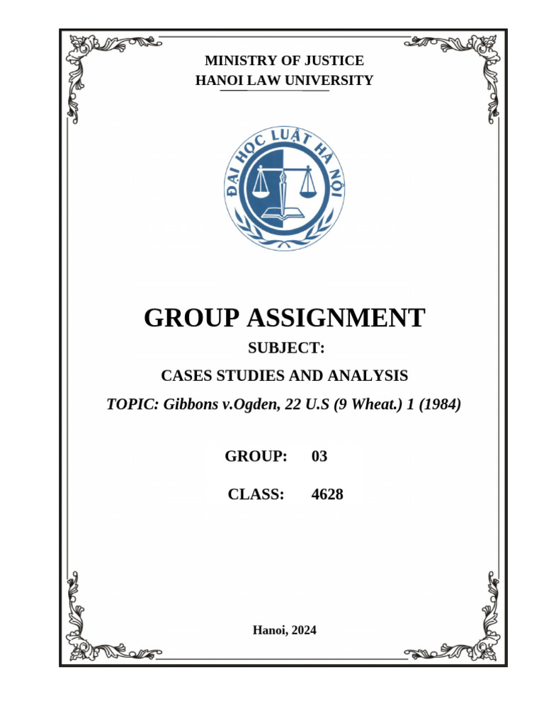 case study | PDF | Commerce Clause | Supremacy Clause
