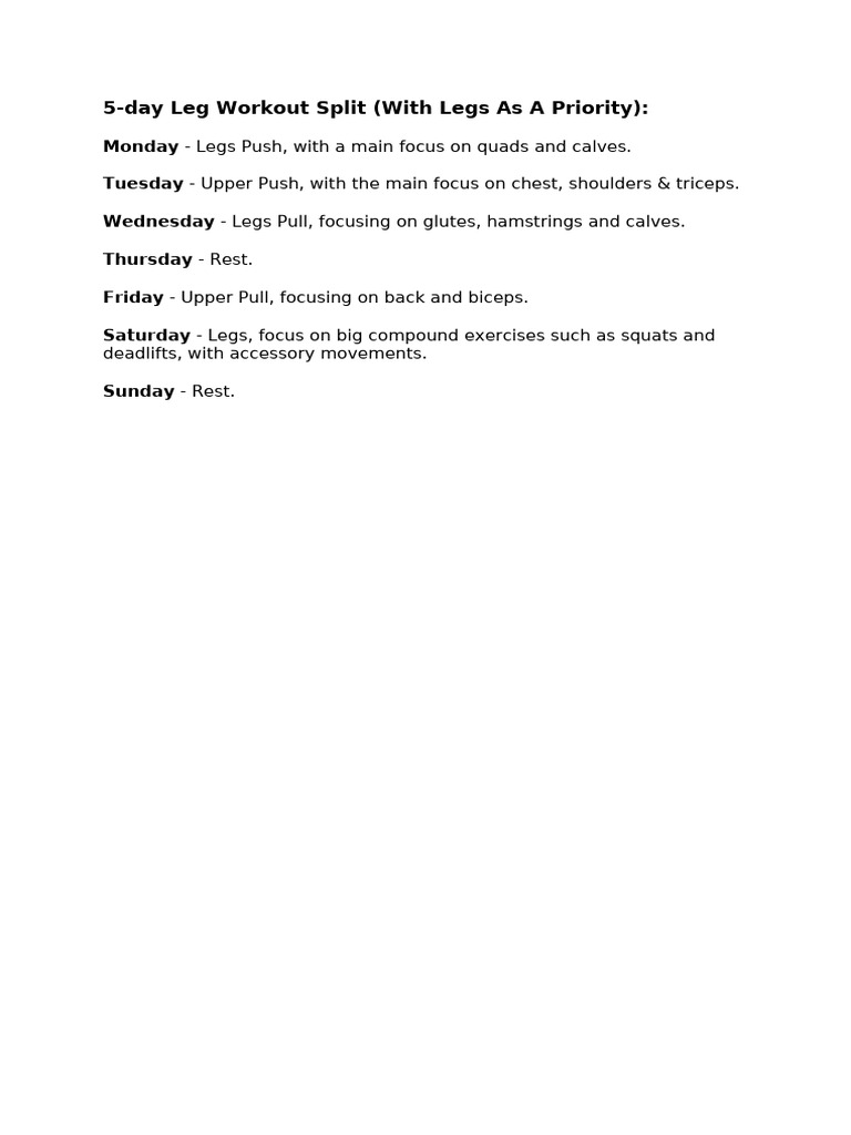 Leg-Focused Workout Plan | PDF