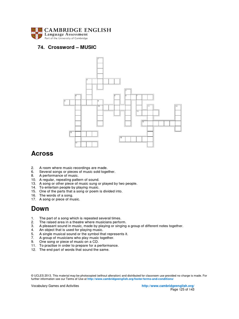 Music Vocabulary Games & Activities | PDF | Songs | Performing Arts