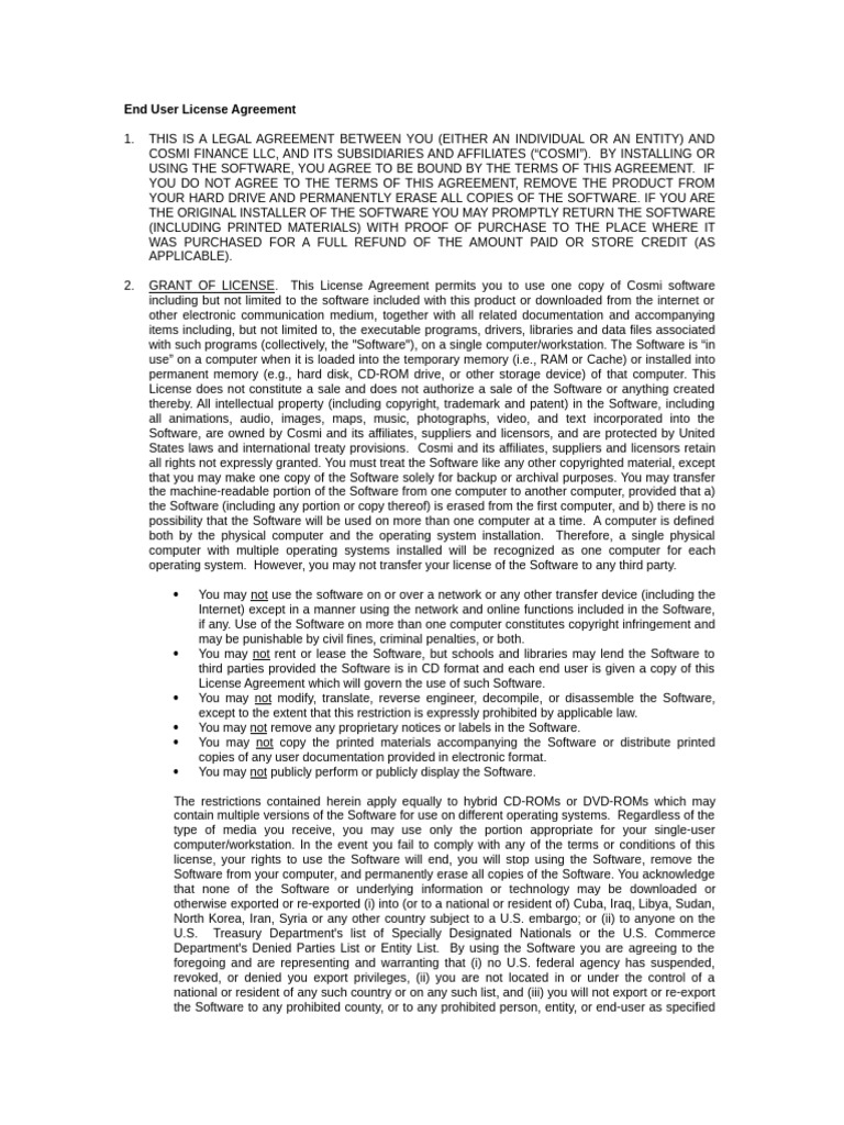 EULA | PDF | License | Damages