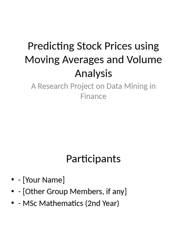 Stock Price Prediction Presentation | PDF