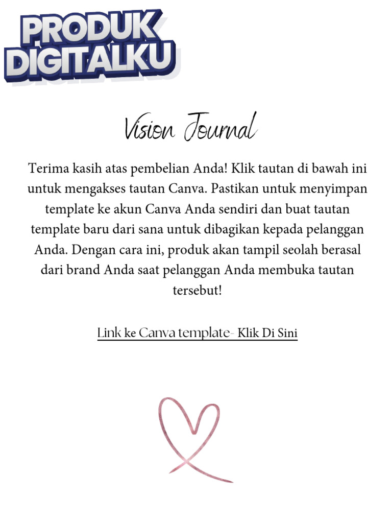 Akses Template Vision Journal Canva | PDF
