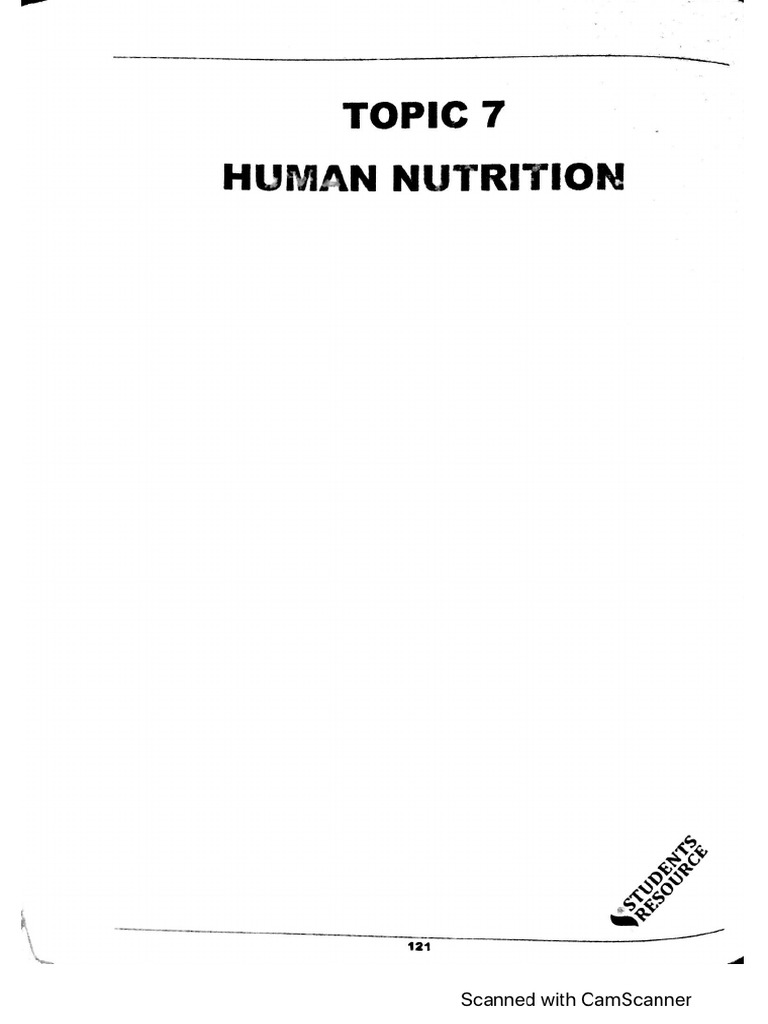 Topic 7 - Human Nutrition | PDF