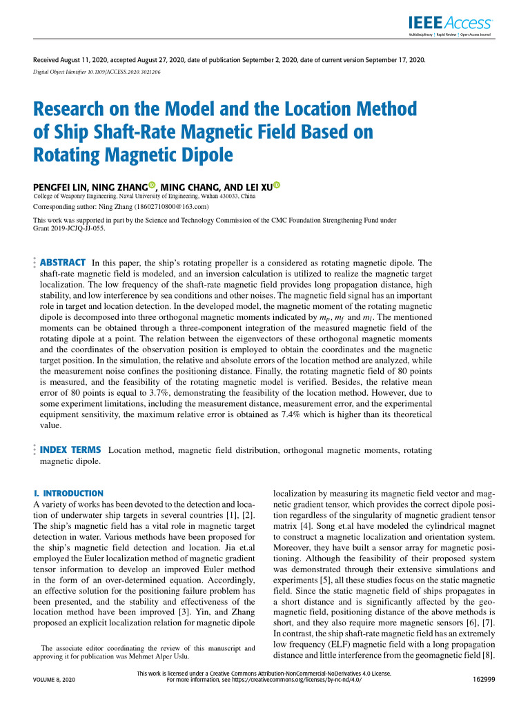 Ship Shaft-Rate Magnetic Field Localization | PDF | Magnetic Field ...