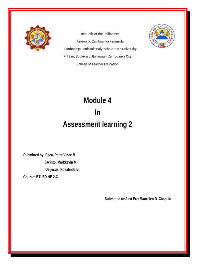 Assessment Learning 2 Module 4 | PDF | Behavioural Sciences | Psychology