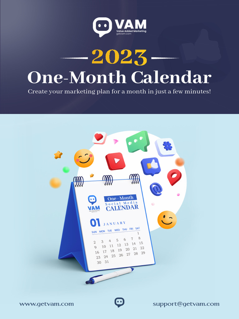One-Month Calendar Template | PDF