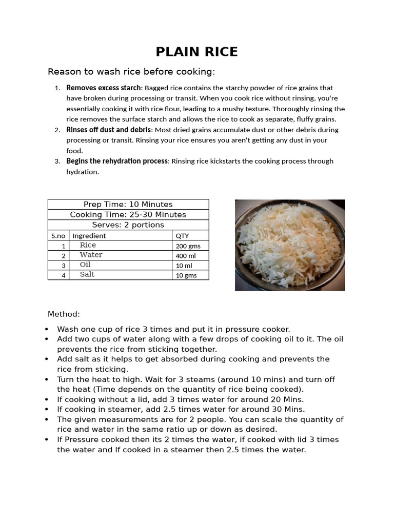 RICE SOP | PDF