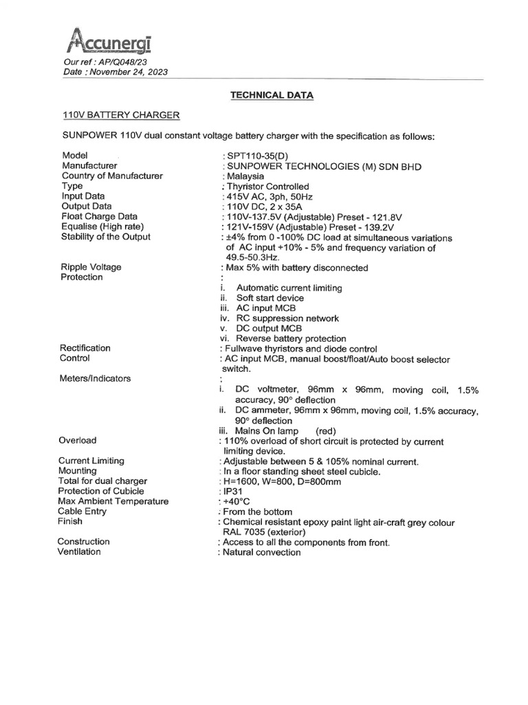 DC System Datasheet | PDF