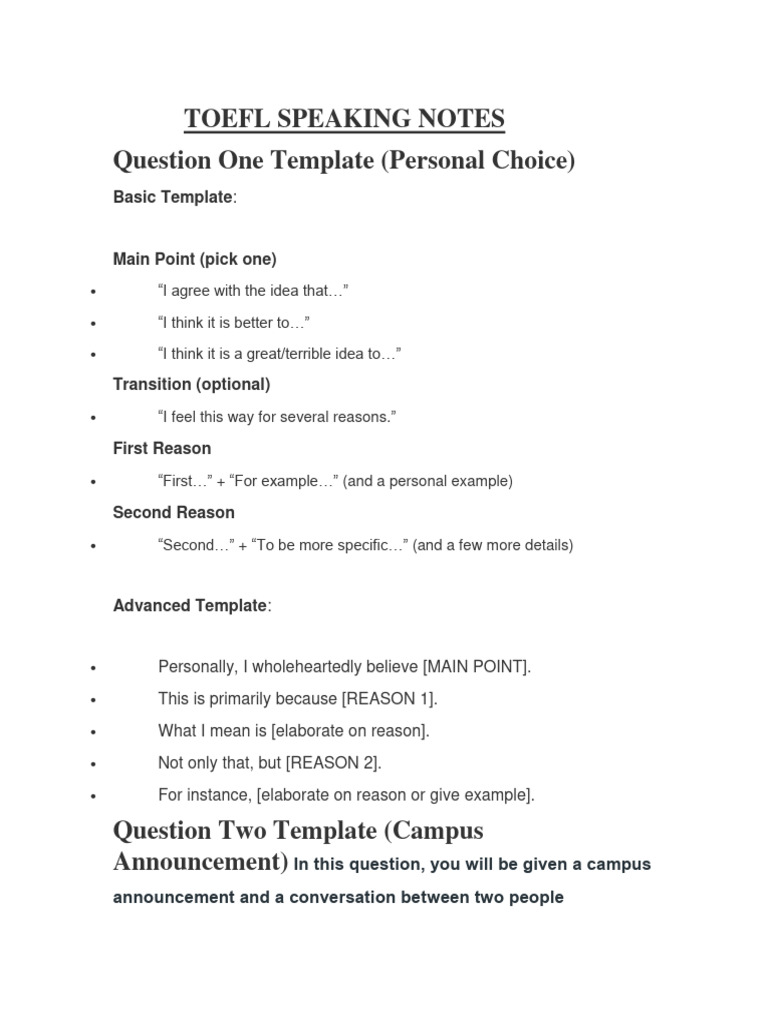 TOEFL SPEAKING NOTES | PDF | Natural Selection | Cognition