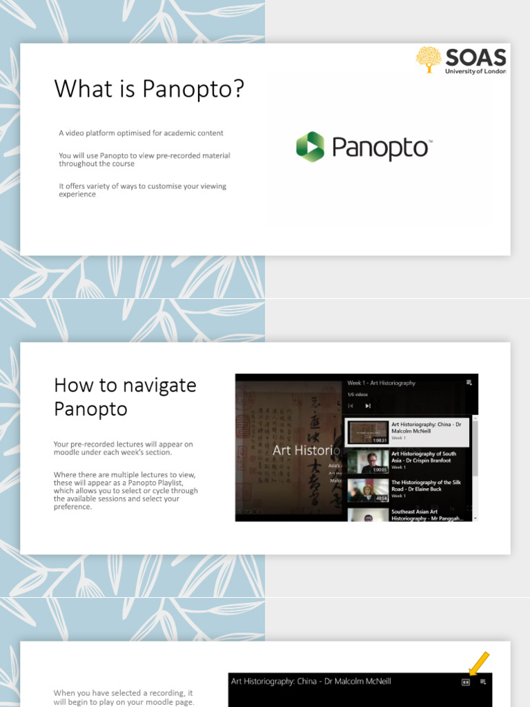 Viewing Pre-recorded Lectures Using Panopto | PDF | System Software | Computing