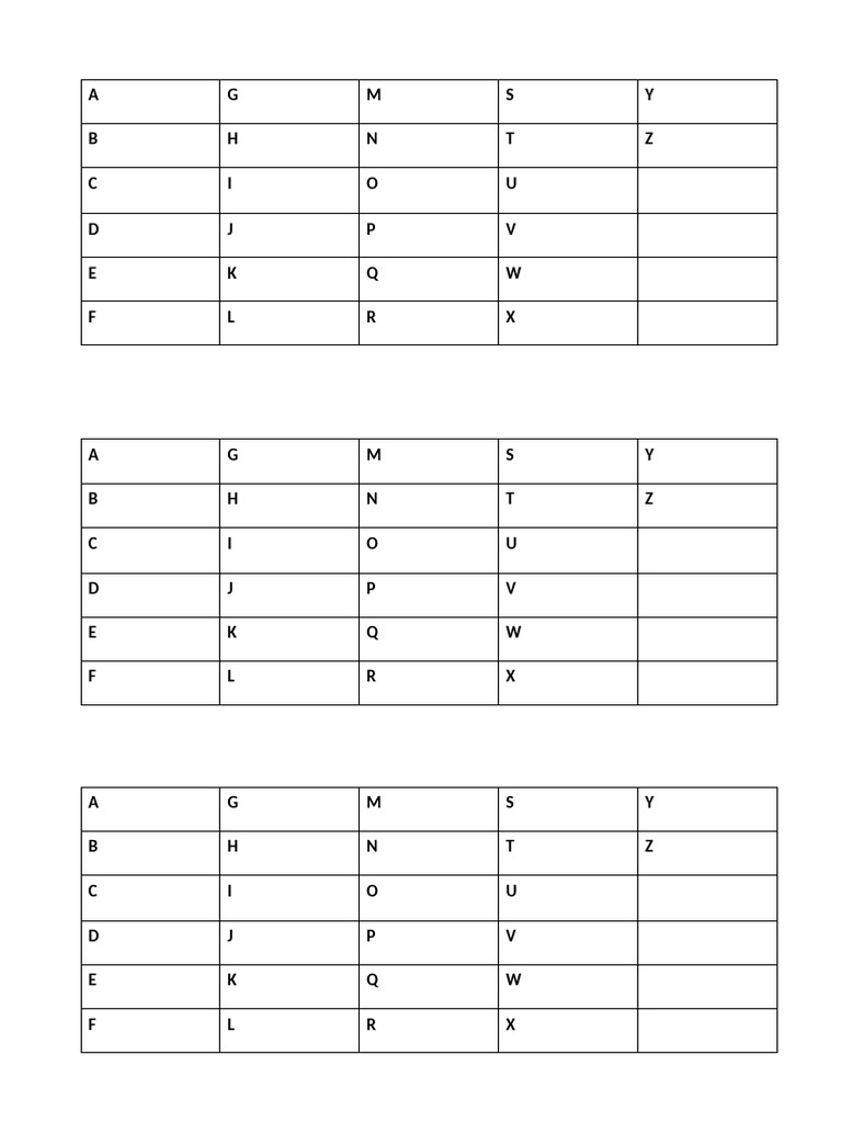 Alphabet - Warm Up | PDF