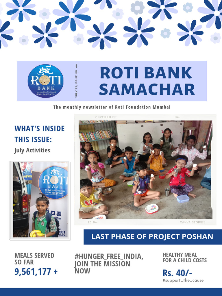Roti Bank Samachar, July 2022 | PDF | Hunger | Dietitian