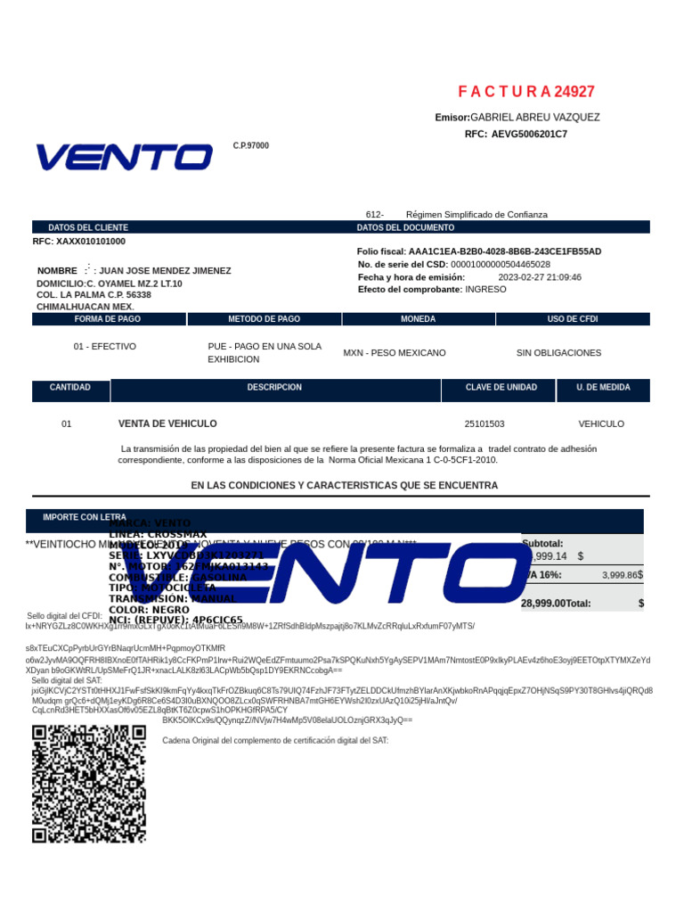 Refactura Vento | PDF