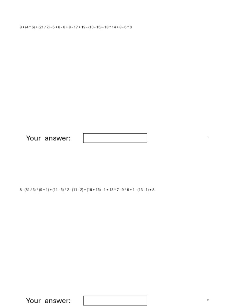 maths calculator challenge 2.0 | PDF