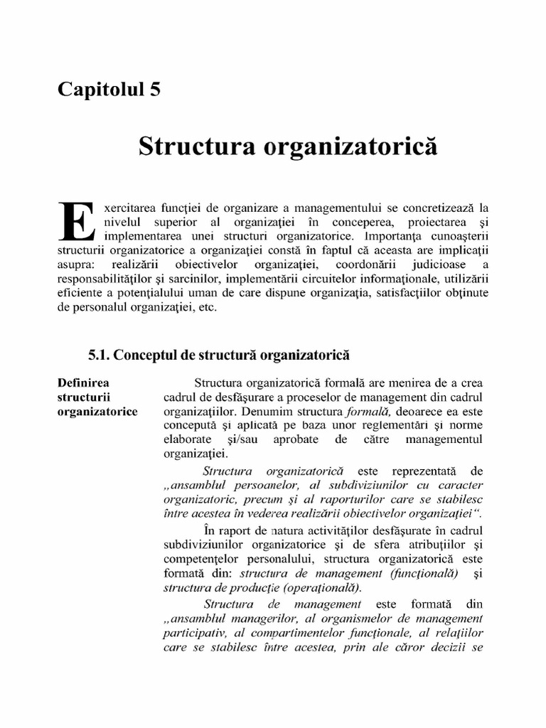 Cap. 5. Structura Organizatorică. | PDF