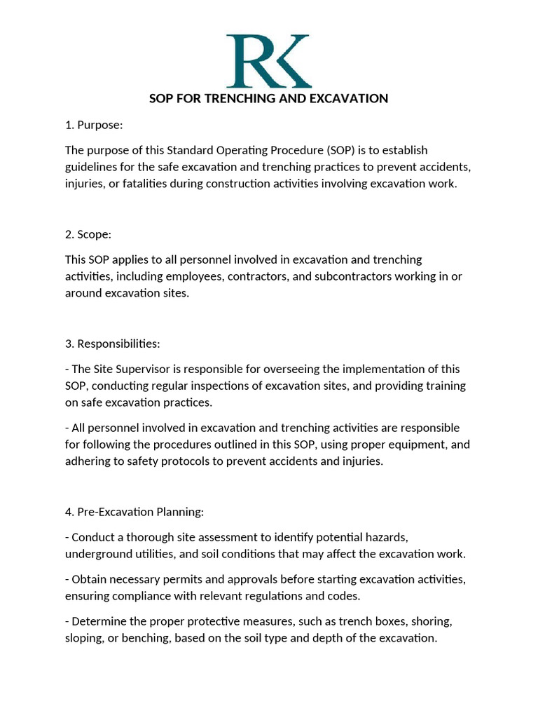 11. TRENCHING AND EXCAVATION | PDF | Personal Protective Equipment ...