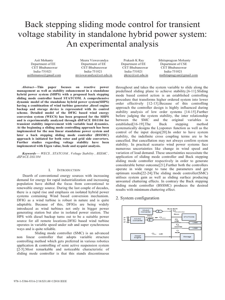 Back Stepping Control for Hybrid Power Systems | PDF | Control Theory ...