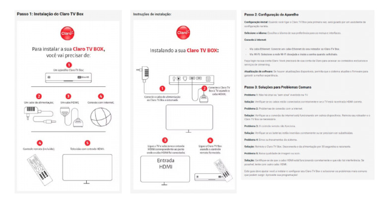 Instalação Claro Box | PDF